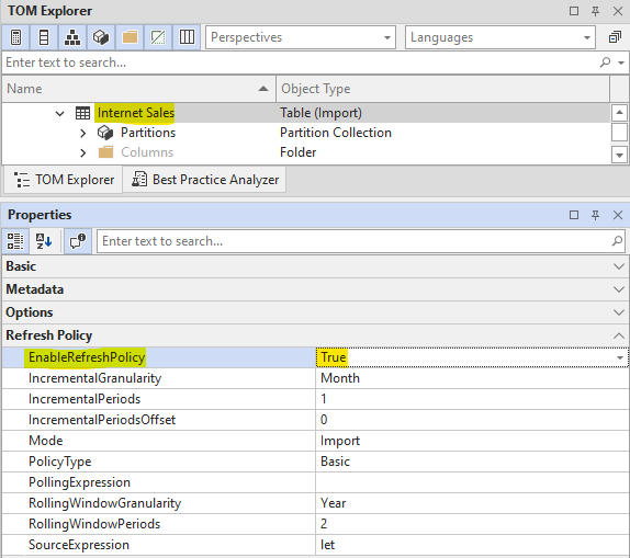 Set Up a New Refresh Policy | Tabular Editor Documentation